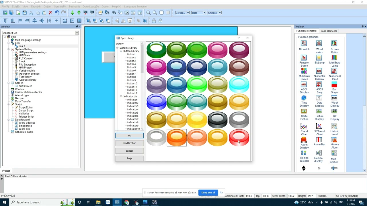 Use Bit Switch and Bit Lamp for Design HMI Samkoon - Sử dụng Bit Switch ...