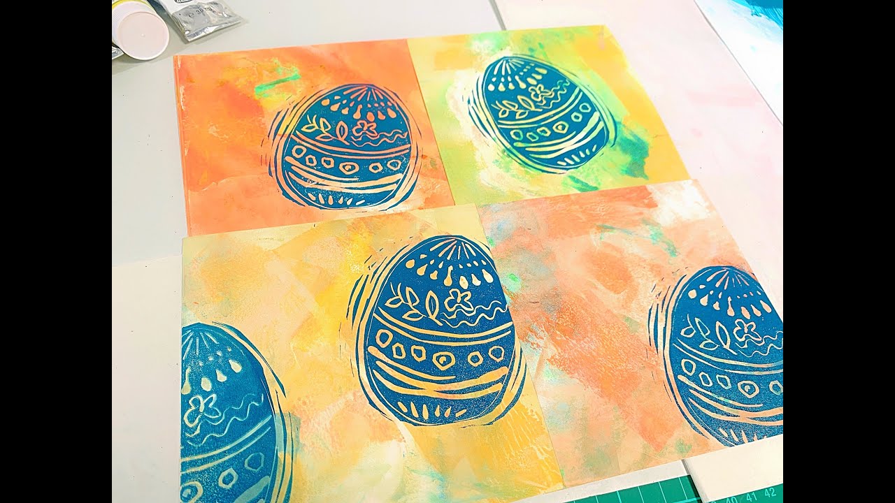 Easter Egg - Springtime Lino Printing - Part 1 - Cut the design - YouTube