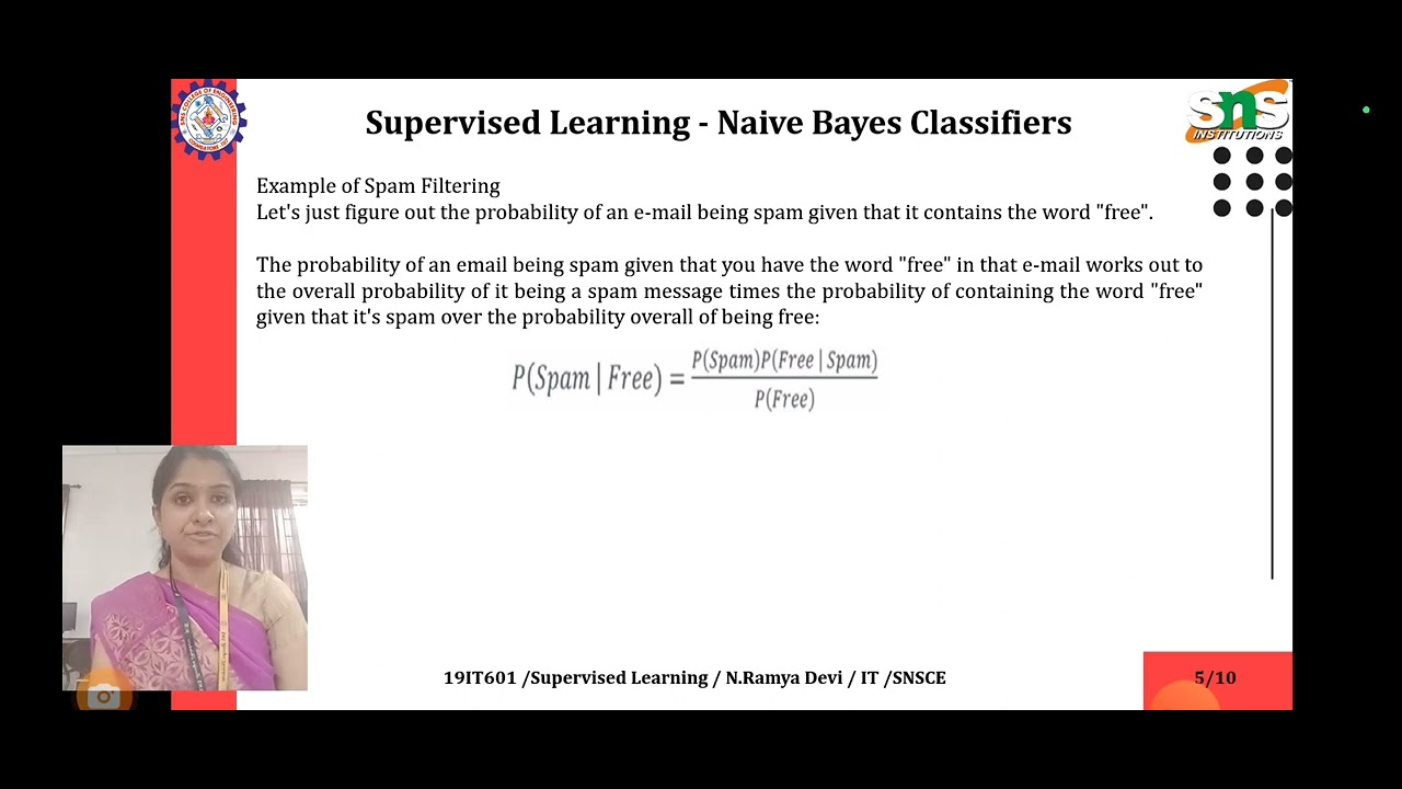 N.RAMYA DEVI AP/IT | SUPERVISED ALGORITHMS | SNS INSTITUTIONS - YouTube