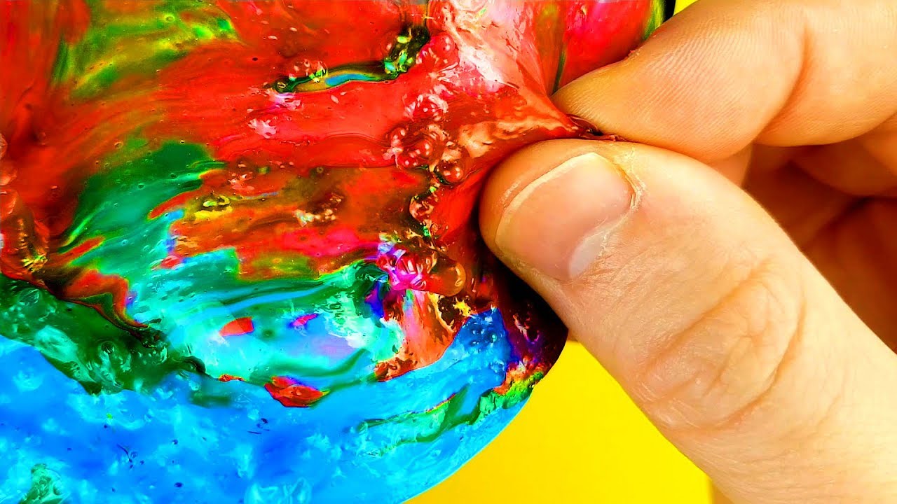 Slime Mixing Beautiful Color Mix Satisfiyng Slime - YouTube