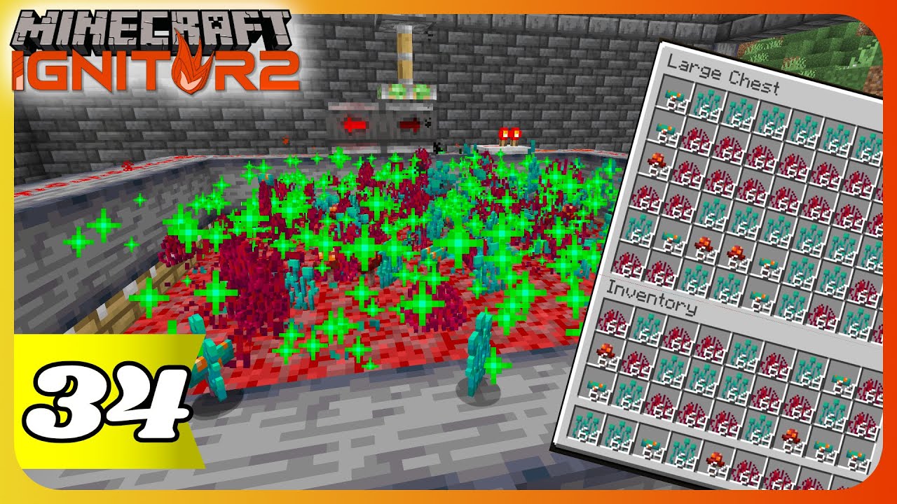 Warped Fungus, Crimson Fungus, Nether Root & Sprout Farm 🔥Ignitor SMP 2 Minecraft Tutorial [34 ...