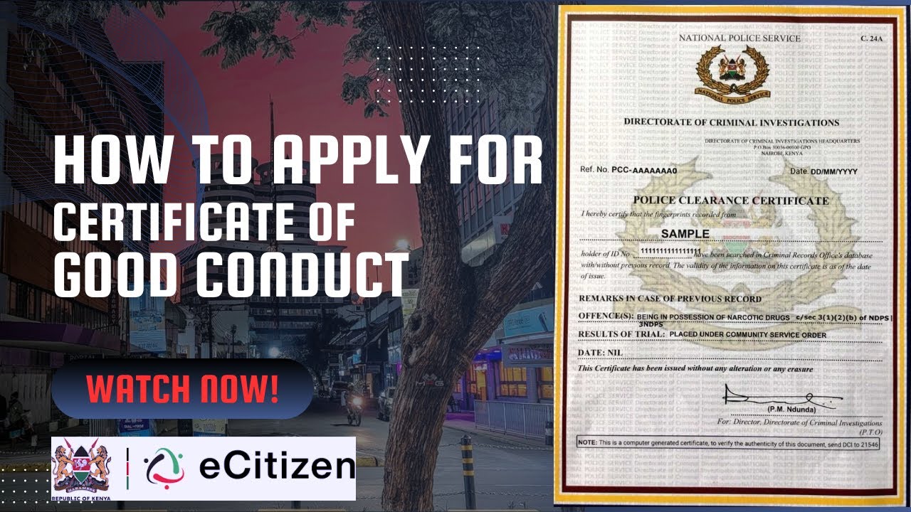 How to apply for Certificate of Good Conduct 2025 - YouTube