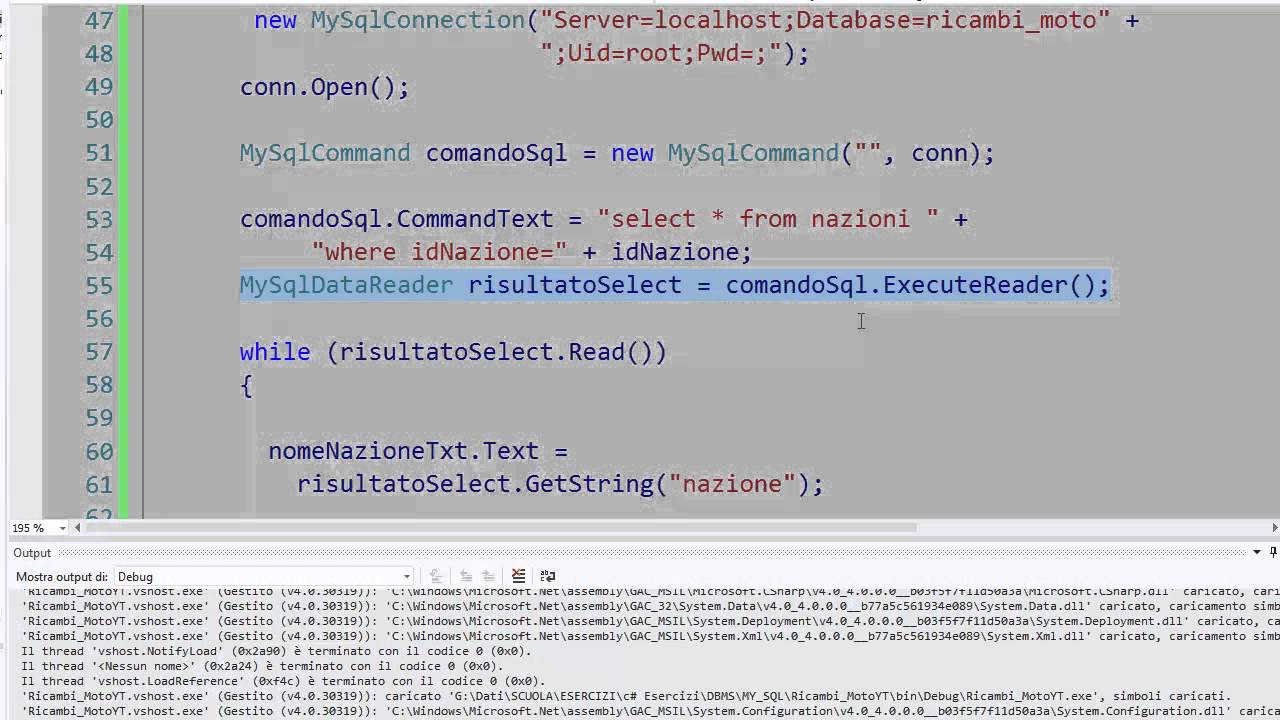 Visual Studio, C# .NET e MySQL ITA 12: modifica di un record - SECONDA PARTE - YouTube
