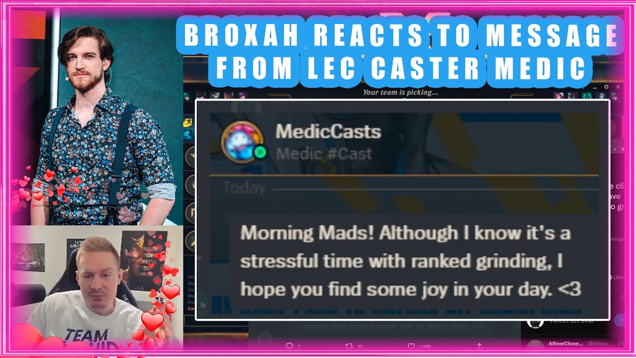 Broxah Reacts to Message From LEC Caster Medic - YouTube