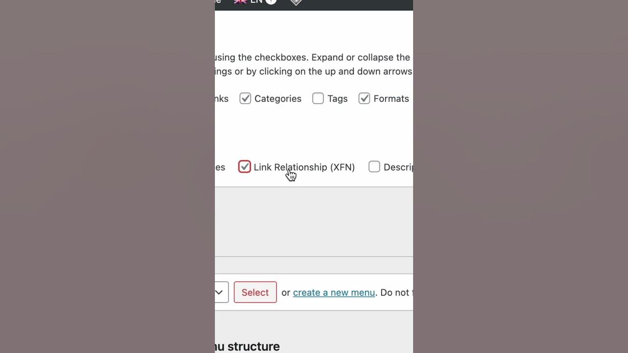 How to add the rel="nofollow" attribute to a link in a WordPress menu - YouTube