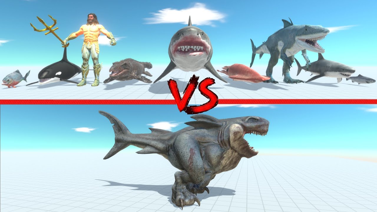 Megalodon rex in Battle with All Aquatics - Animal Revolt Battle ...