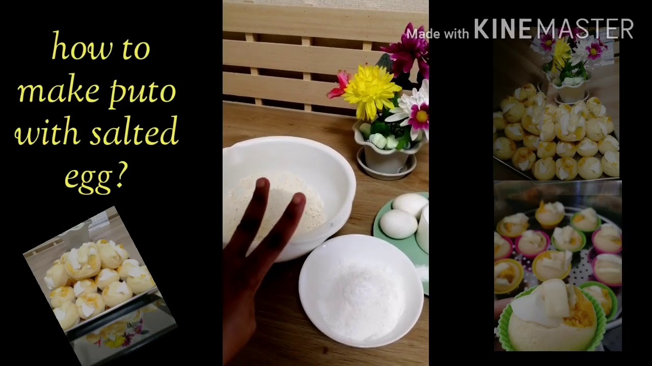 how to make puto with salted egg? - YouTube