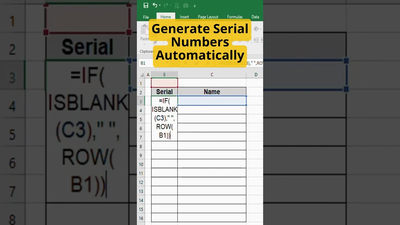 Generate Serial Numbers Automatically In Excel Excel Pro Tricks Generate Serial Numbers Automatically In Excel Excel Pro Tricks