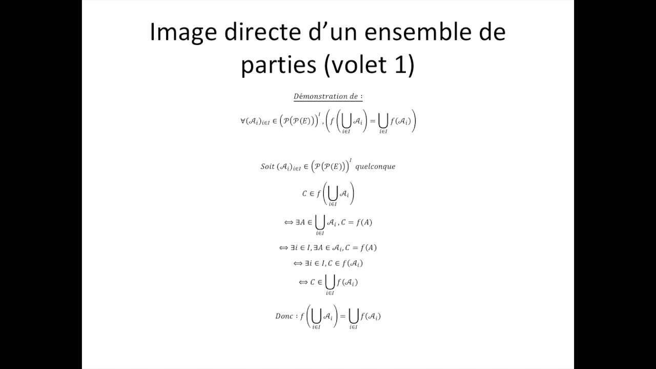 Ensembles et applications (bonus 28) : Image directe d'un ensemble de ...
