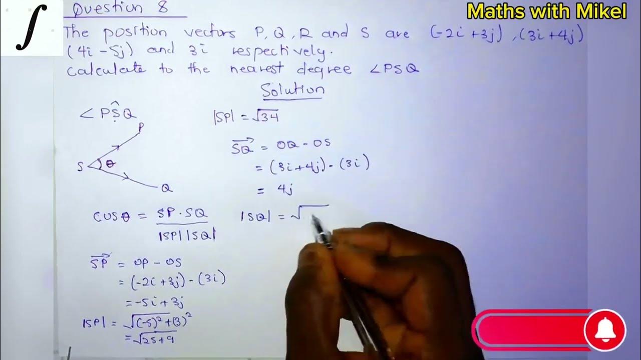 Finding Angles between two points; likely Wassce/waec question and solution (elective ...