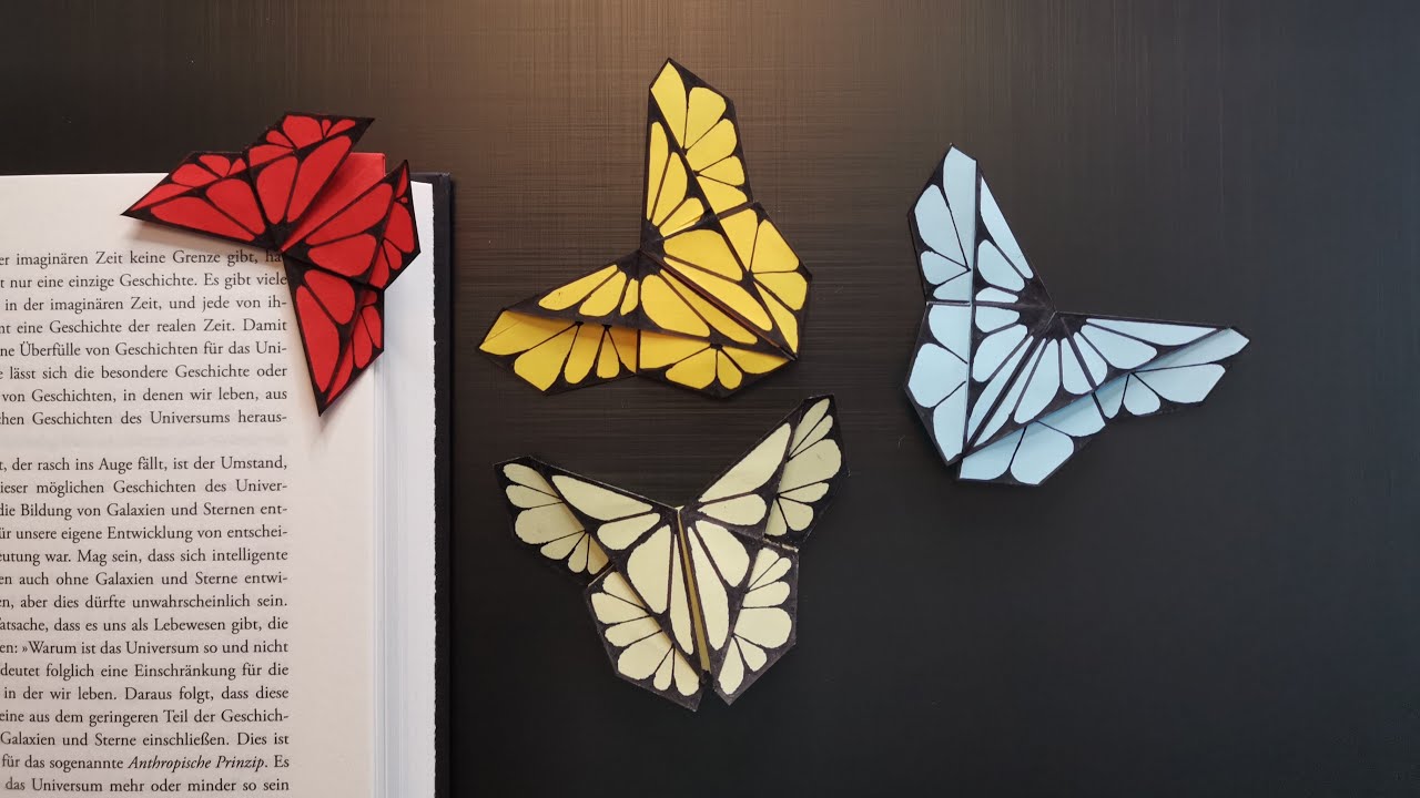 Origami Lesezeichen Schmetterling - How to make a beautiful Butterfly ...