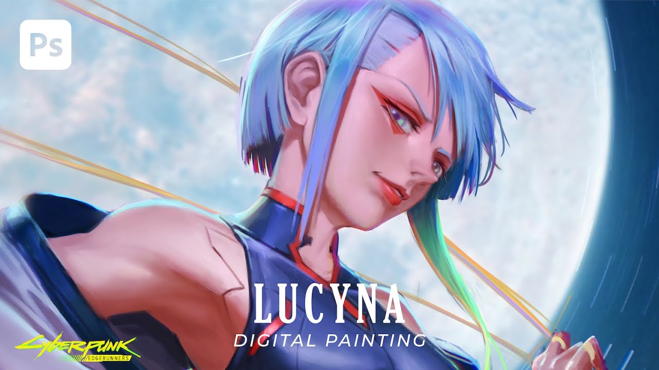 Photoshop Speedpainting - LUCYNA - Cyberpunk Edgerunners - YouTube