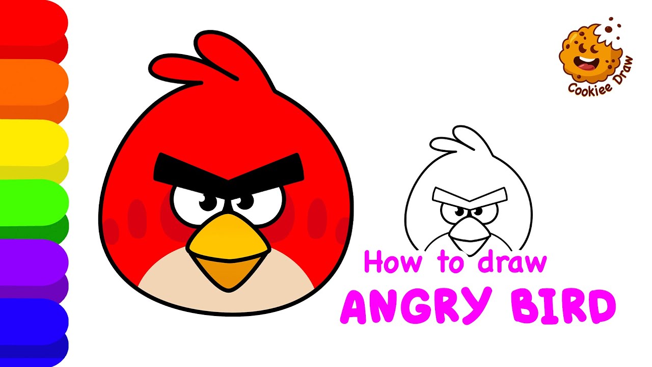 How to draw Angry Bird - Red | Kids easy drawing - YouTube