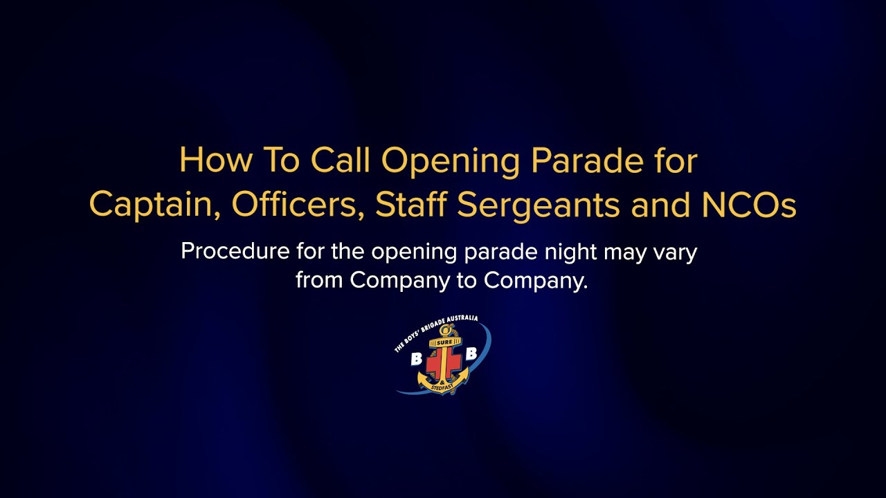 How To Call Opening Parade for Captain, Officers, Staff Sergeants and ...