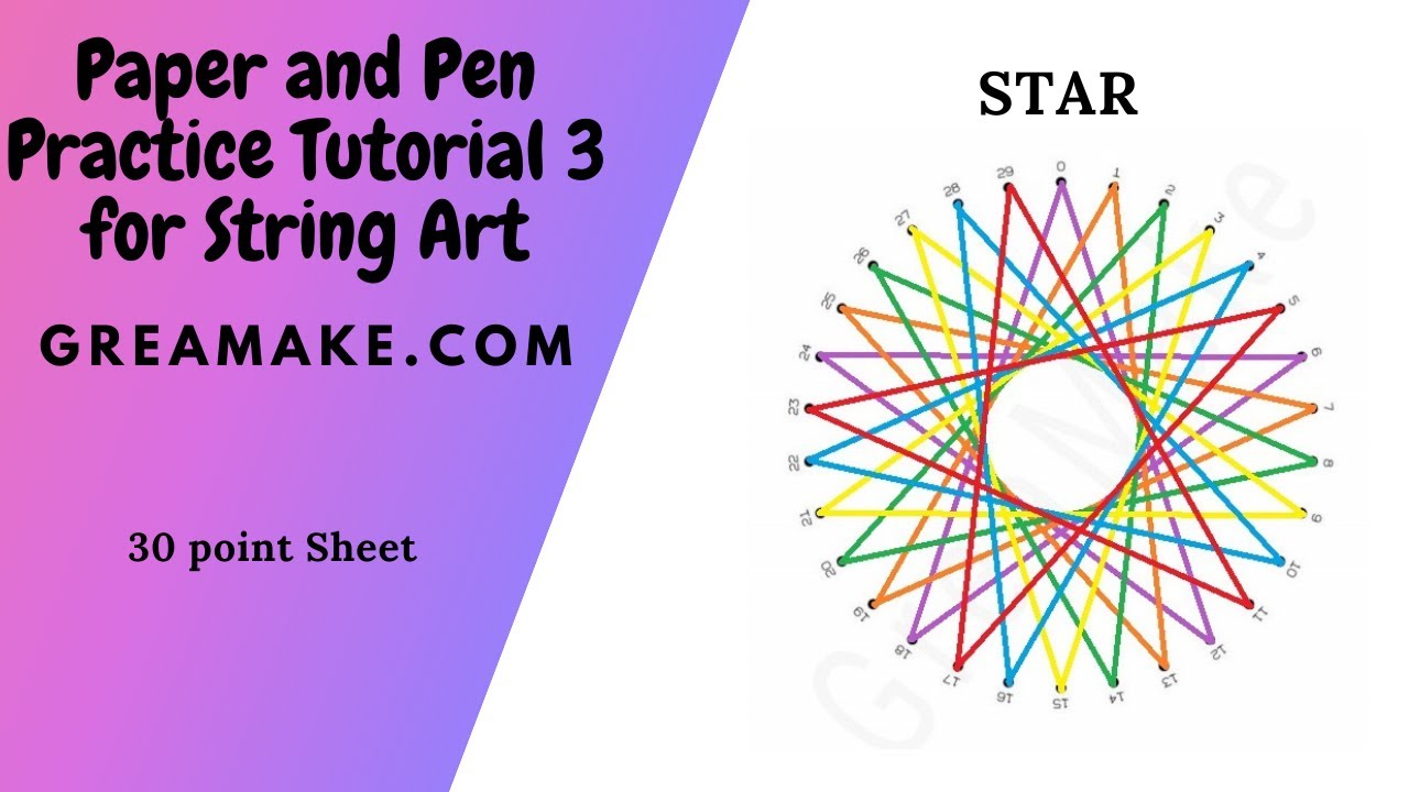 String Art Practice Paper Pen STAR Patterns Math STEM Activity Tutorial ...