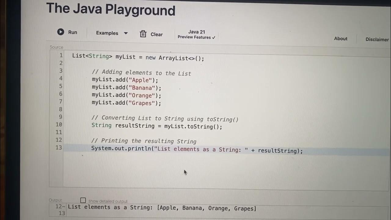 How Do I Turn A List Object Into A String In Java - YouTube