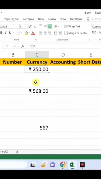 Excel Formatting Tricks l Formatting of Currency in excel #shorts #tips ...