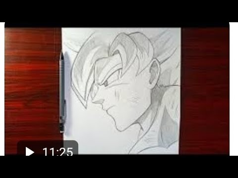 Goku side face drawing easy pencil sketch step-by-step instructions ...
