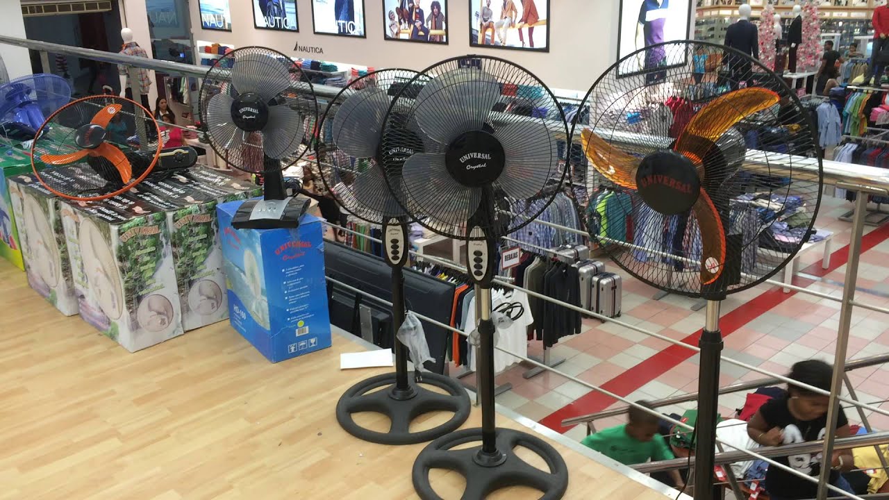 Floor fans at a clothing store for sale - YouTube