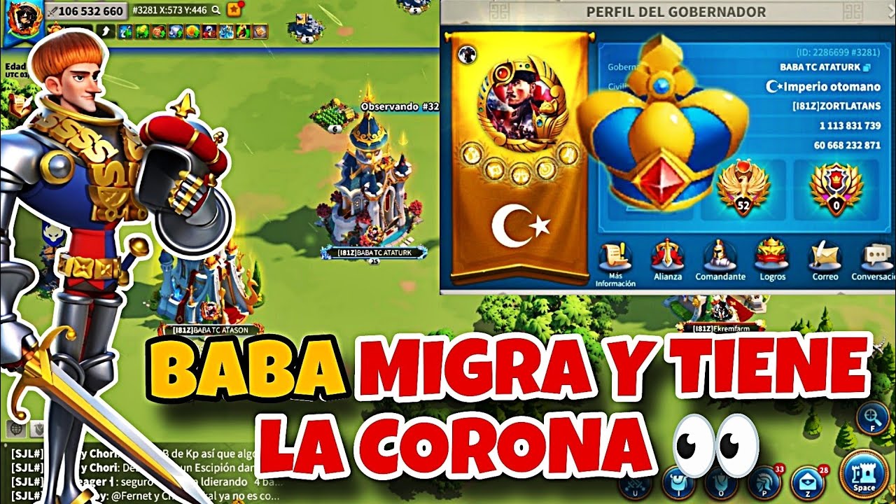BABA MIGRA Y ES EL REY. 3281 REINO NUEVO - RISE OF KINGDOMS - YouTube