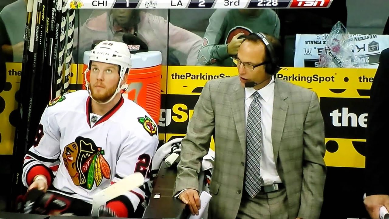 Edge Again on Blackhawk bench West Conf Finals - YouTube