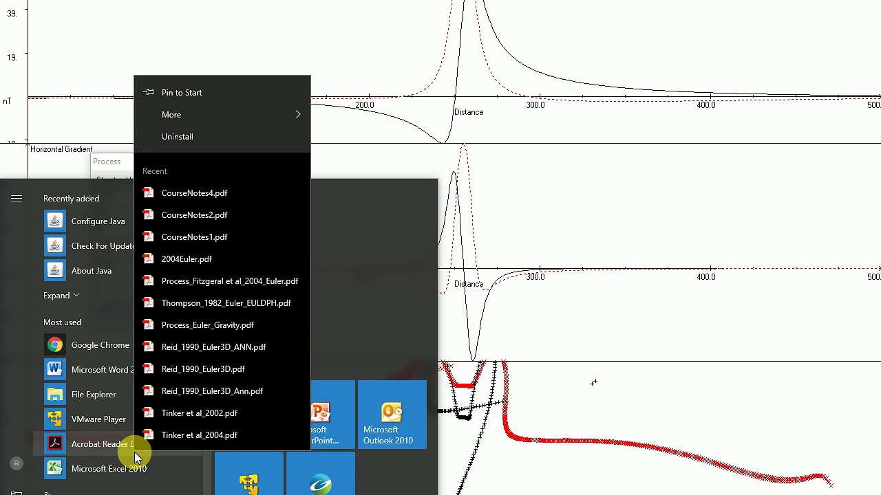 Euler Software - Potential field depth estimates along a profile - YouTube