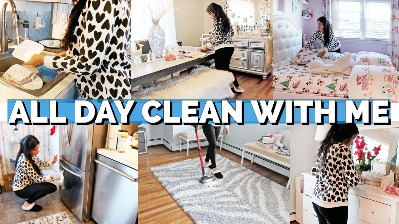 ALL DAY CLEAN WITH ME || CLEANING MOTIVATION || CLEANING ROUTINE - YouTube
