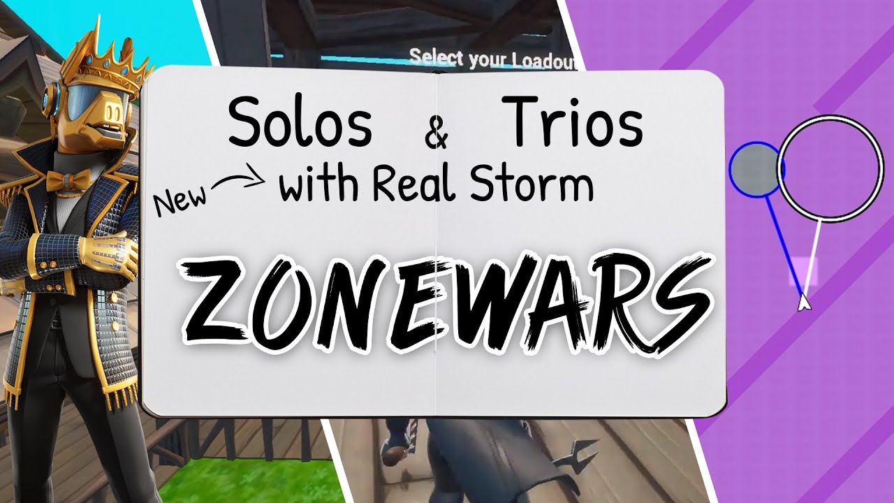 Solos & Trios Zone Wars Map with real Storm - YouTube