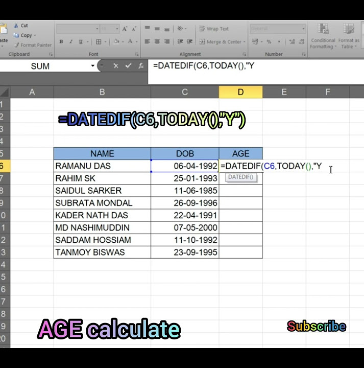 How To Age Calculate In Excel Short Video YouTube how-to-age-calculate-in-excel-short-video-youtube