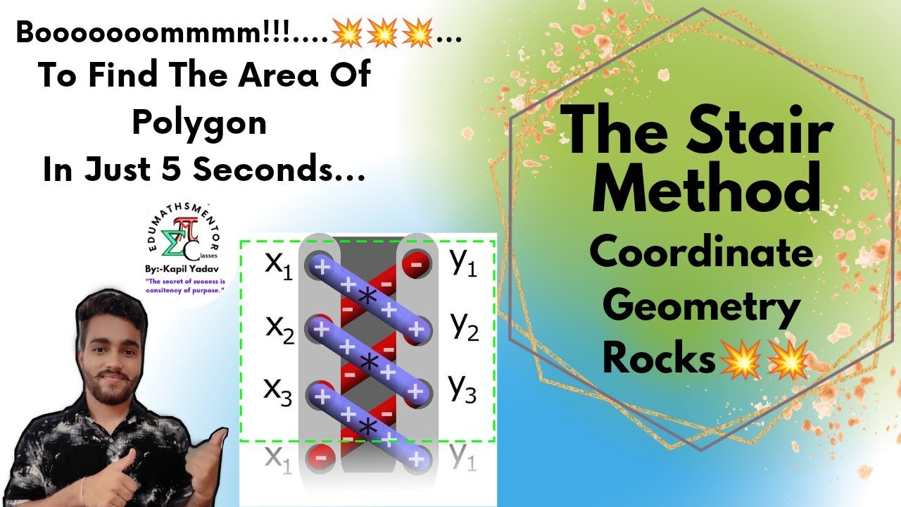 How to Find Area Of Polygon/ The Stair Method/ Area of Triangle ...