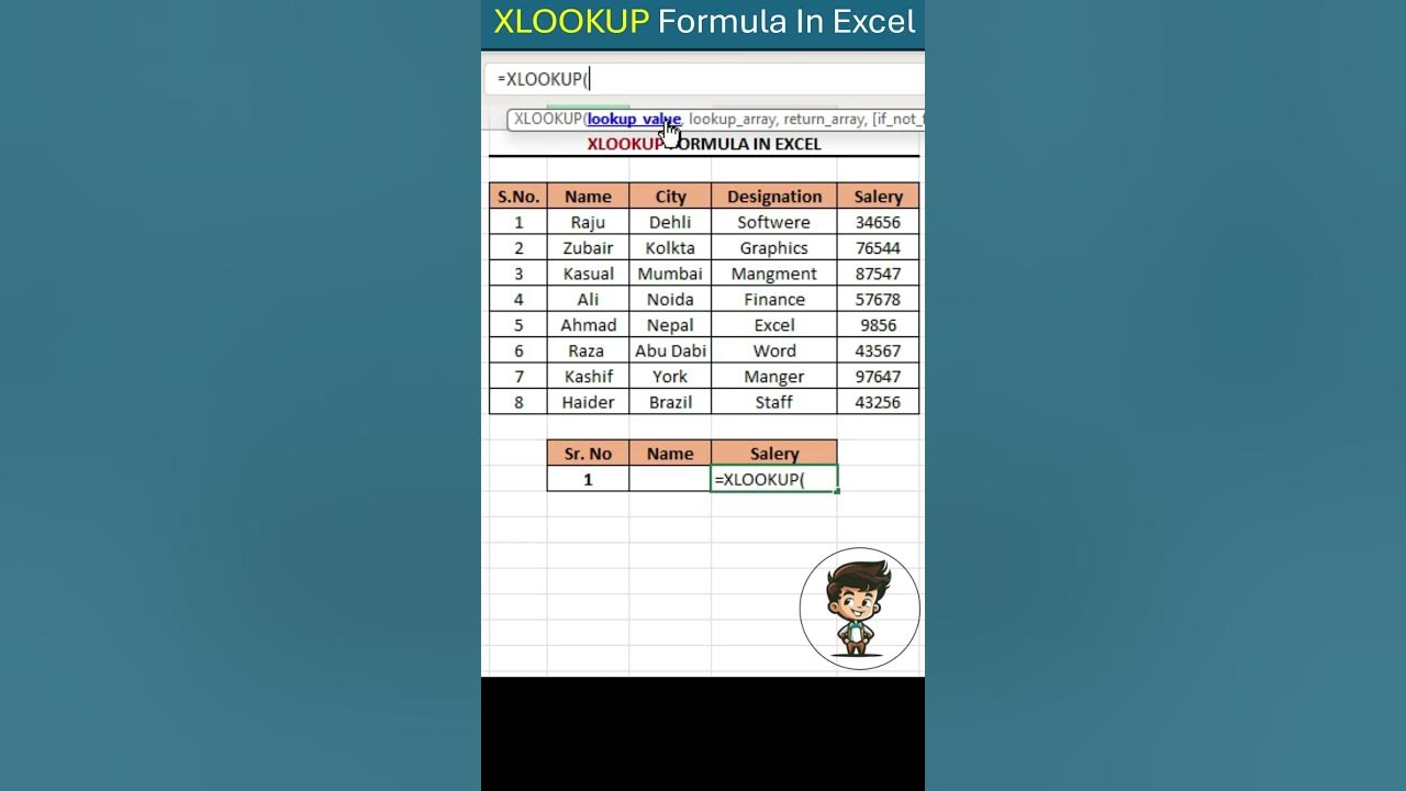 XLOOKUP Formula in Excel#exceltips#exceltutorial#shorts#computer - YouTube