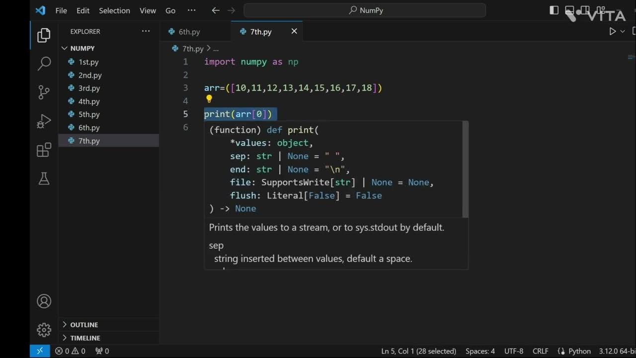 7 1d Array Indexing Introduction To Numpyarray Numpy Numpytutorial Index Indexing Youtube