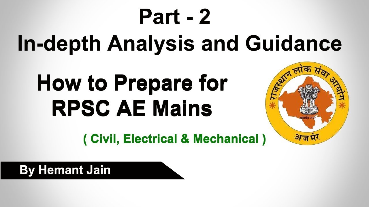 Part-2: How to prepare for RPSC AEN Mains for Civil, Electrical & Mechanical Engineering - YouTube