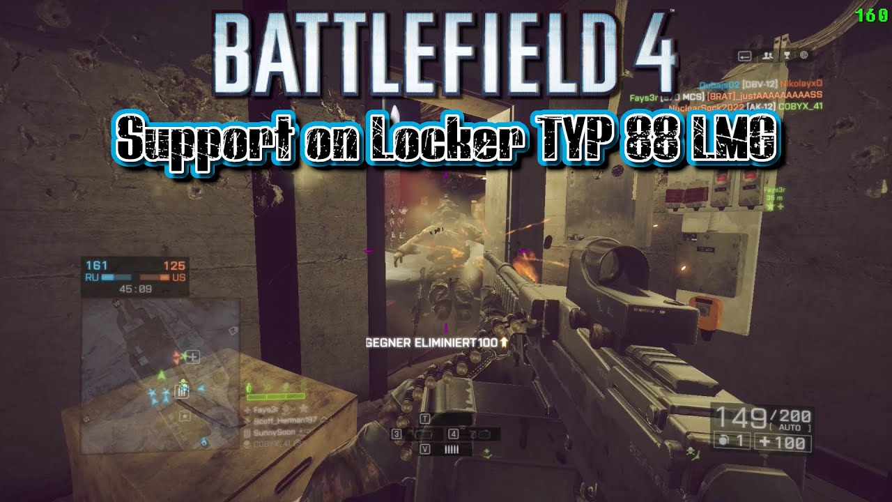 Support on Locker - TYP 88 LMG Gameplay Operation Locker Battlefield 4 ...