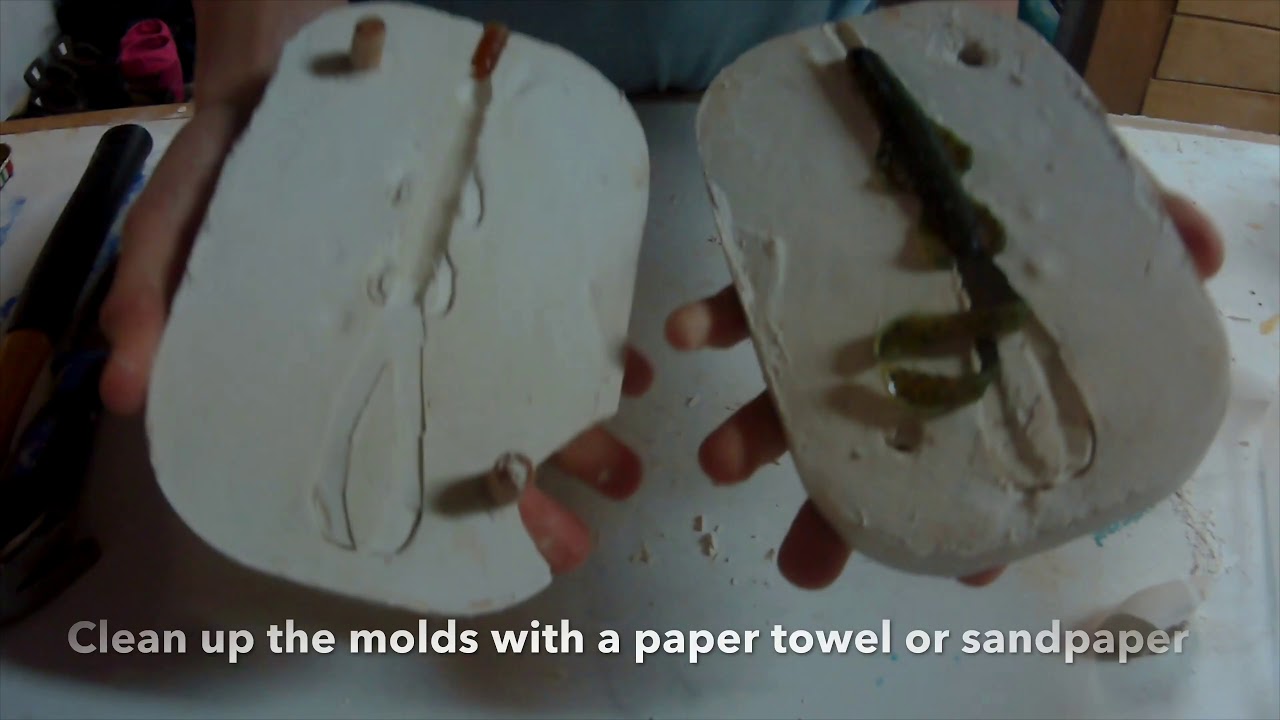 How to make a two piece plaster lure mold - YouTube