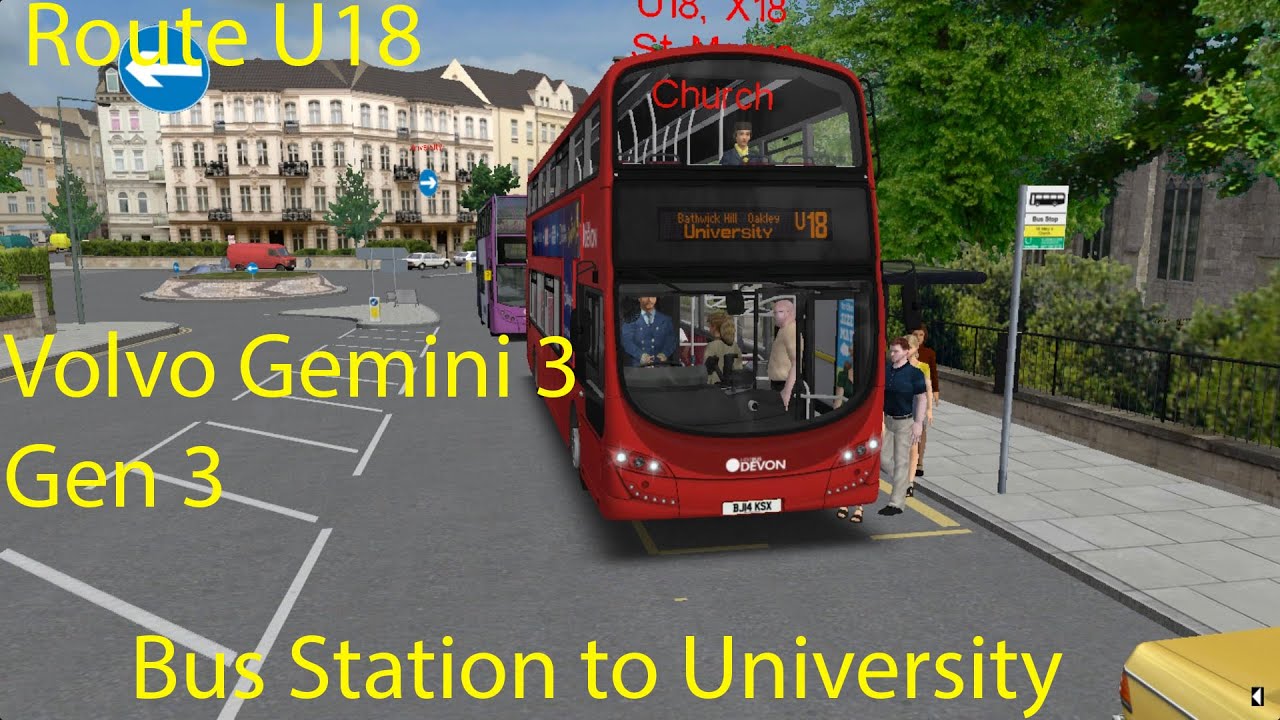 OMSI 2 - Cotterell Route U18, Bus Station to University (Volvo Gemini 3 ...