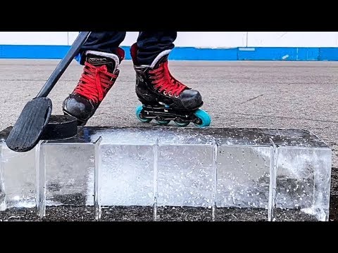 ICE BLOCK!? Shooting Practice | Ice Hockey Kids - YouTube