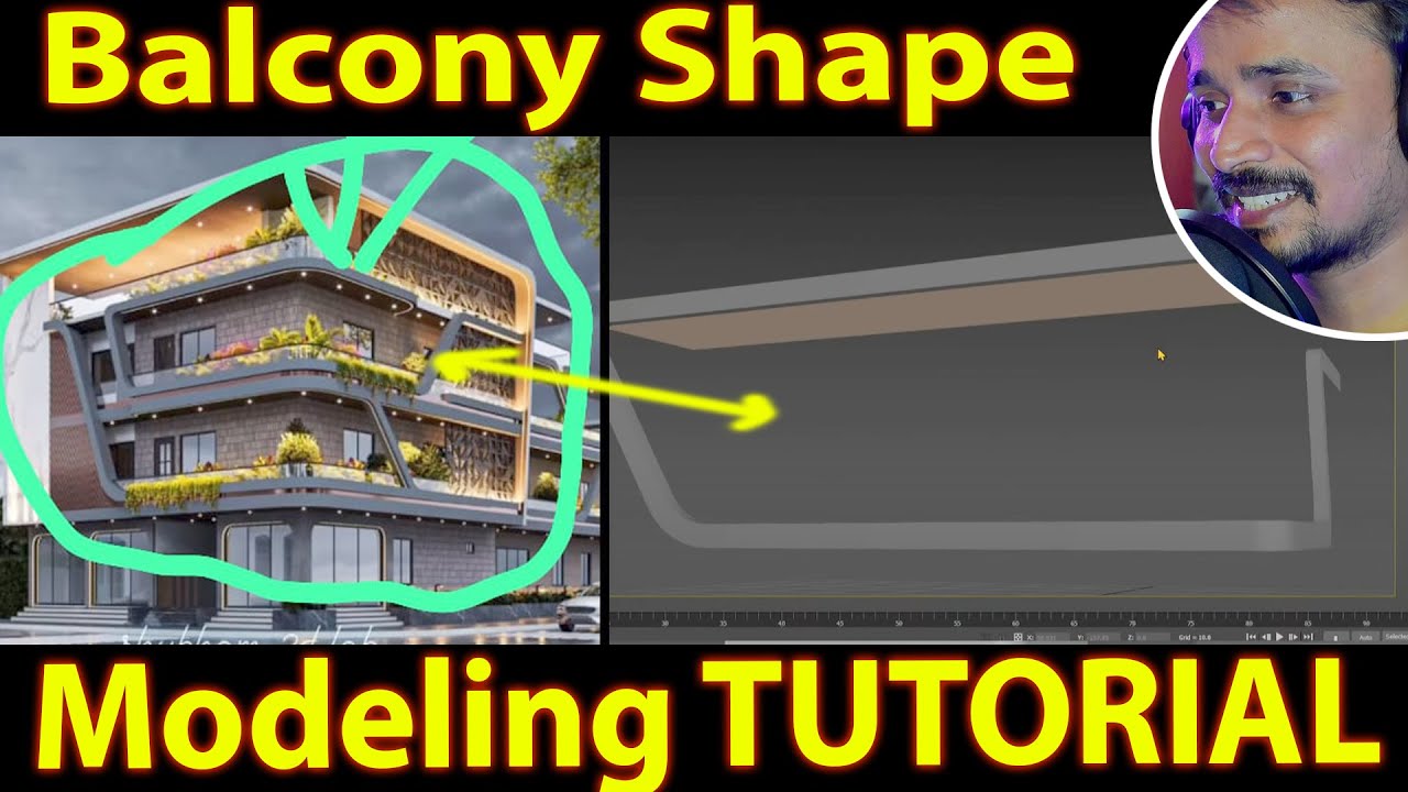 Balcony Shape Modeling # 2 | kaboomtechx - YouTube