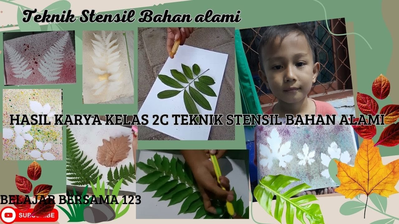SENI RUPA ||TEKNIK STENSIL DARI BAHAN ALAMI - YouTube