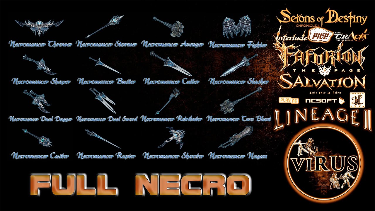 Full Set of Necro Weapons. LINEAGE II. Any Chronicles √i®uS - YouTube