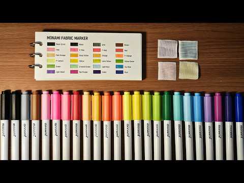 Making a Sample Book with Monami Fabric Markers | 모나미 패브릭 마카 컬러 차트 만들기