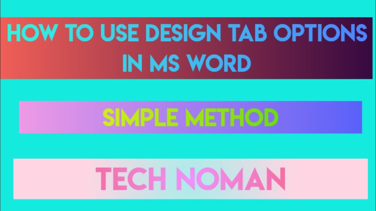 Design Tab In Word 2016 YouTube Design Tab In Word 2016 YouTube