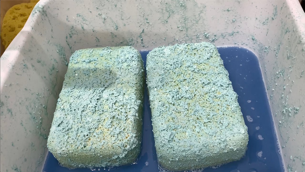 ⚗️ Playing in Waste-Paste ⚗️ + A Relaxing Rinse - sponge ASMR - YouTube