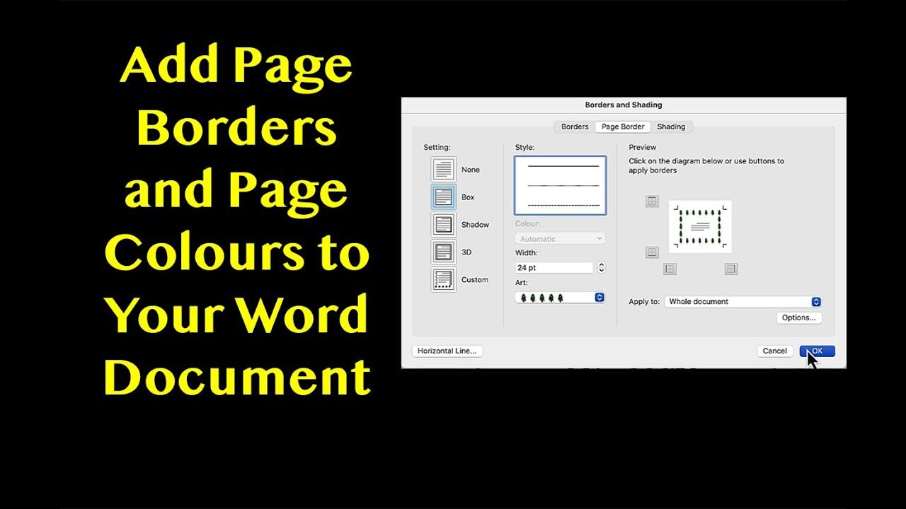 How to Add Page Borders and Page Colours to a Word Document - YouTube