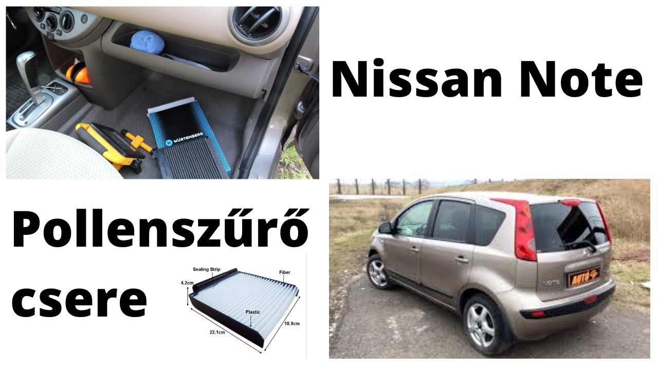 Nissan Note pollenszűrő csere - Pollen filter replace - YouTube