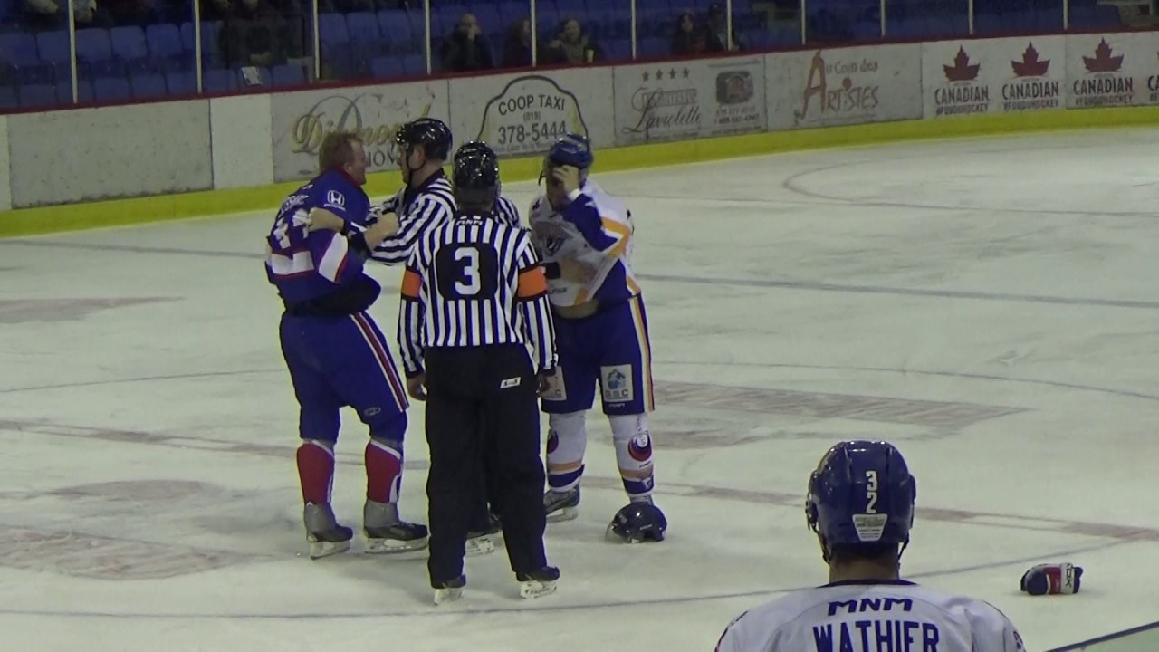 Hockey Fights / Gaby Roch vs Francis Lessard - YouTube