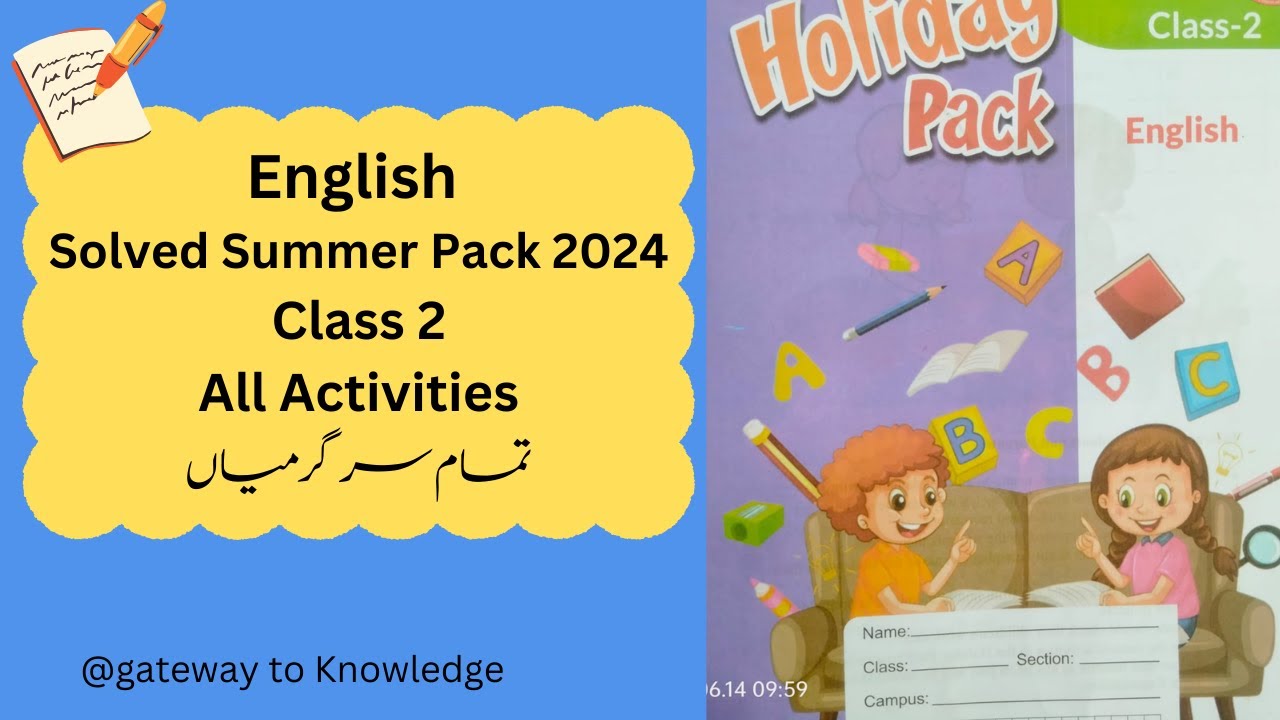 Allied School Summer Pack English Class 2| Solved Summer Task English ...