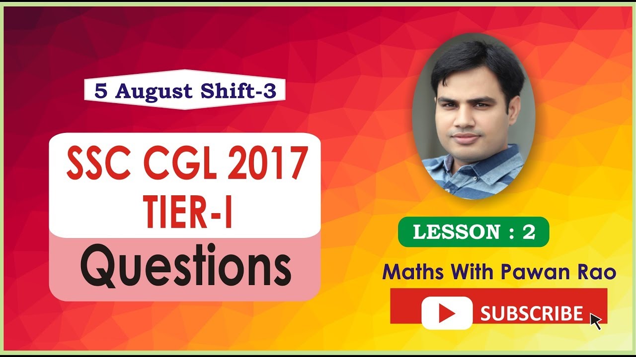 SSC CGL 2017 Pre Questions Paper ( 5 Aug.S3 ) In Hindi & English - By ...