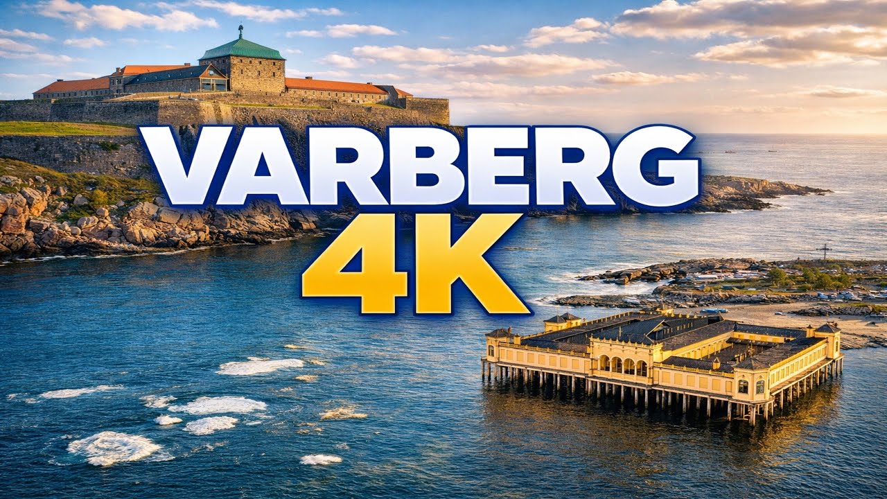 Varberg Fortress & Sea Saunas | Sweden from Drone 4K | Deep Chill - YouTube