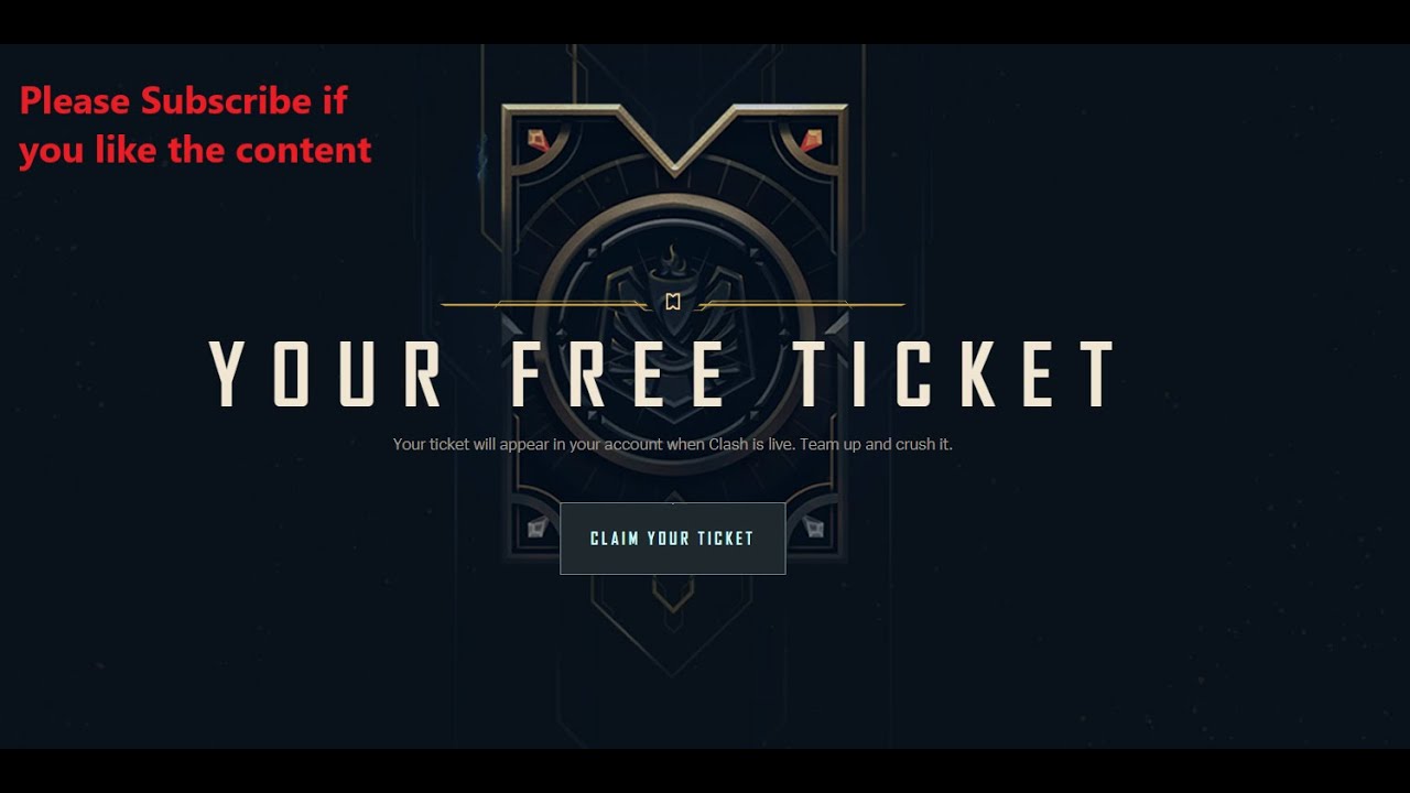 How to earn free clash ticket league of legends + free clash ticket LOL ...